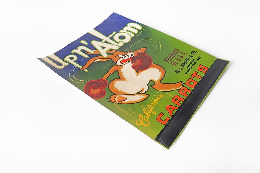 1940s California Upn' Atom Carrots Crate Label - Etsy