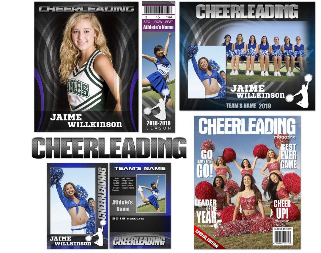 Cheerleading graphite Digital Custom Templates - Etsy
