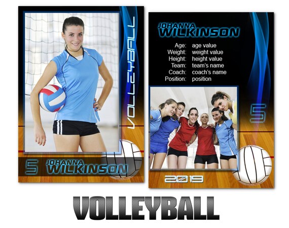 Volleyball premier Cards Templates | Etsy