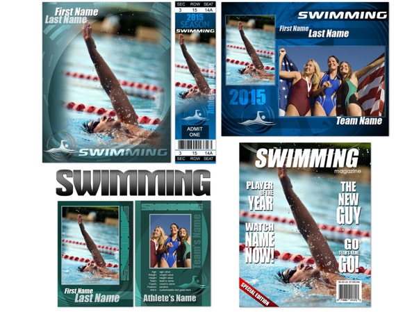 Swimming Custom Templates - Etsy