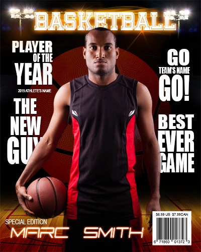 Basketball Magazine Cover Template - Etsy UK