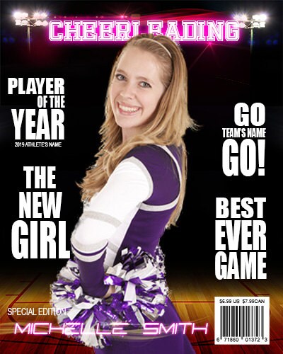 Cheerleading Magazine Cover Template | Etsy