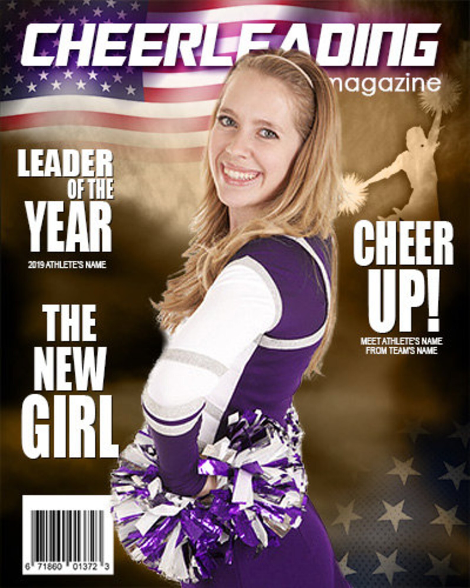 Cheerleading Magazine Cover Template - Etsy