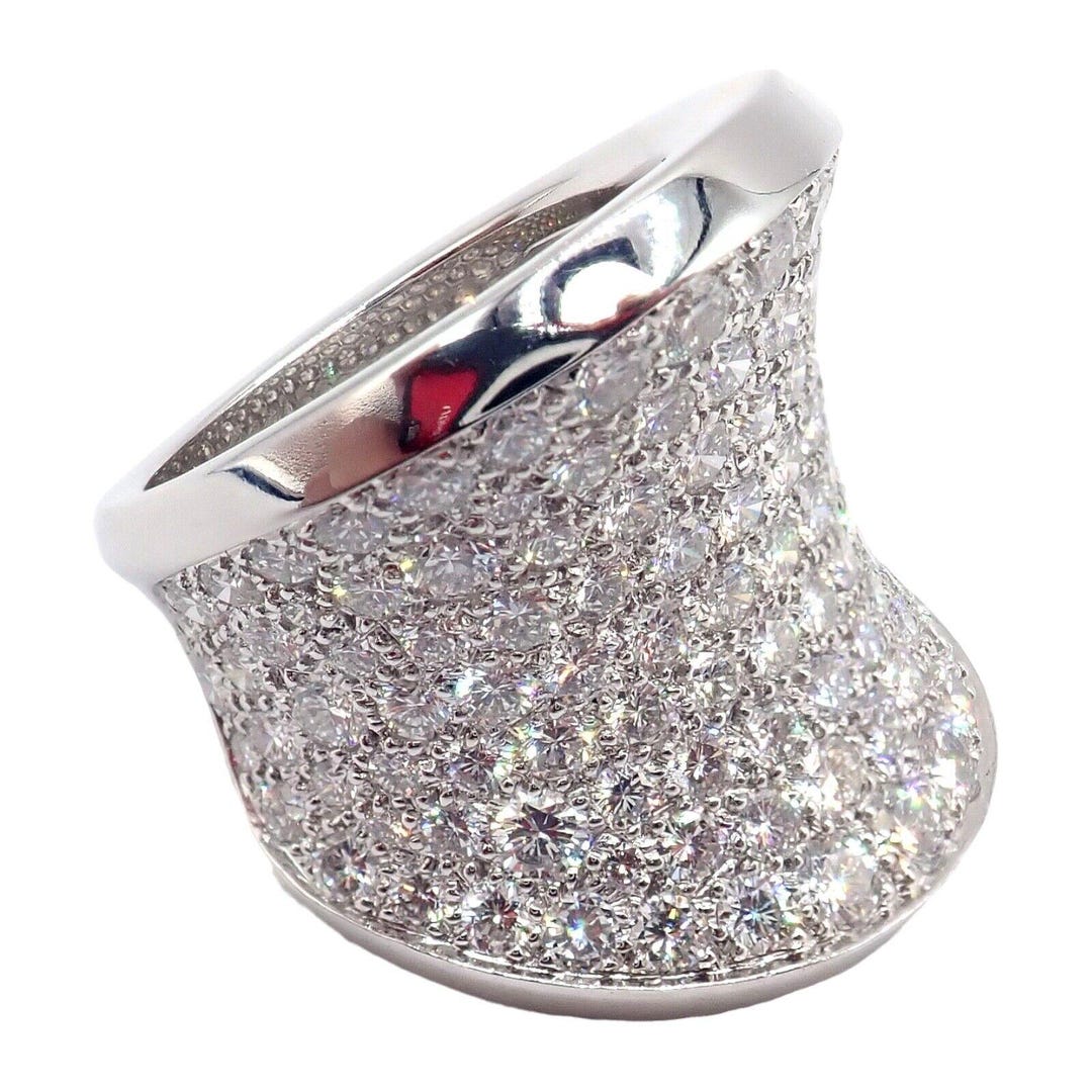 Authentic! Cartier Chalice 18k White Gold Diamond Large Ring Paper - Etsy