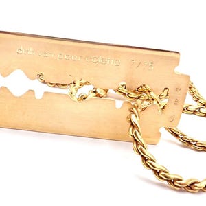 Vintage Dinh Van Cartier 18k Yellow Gold Razor Blade Pendant Chain ...