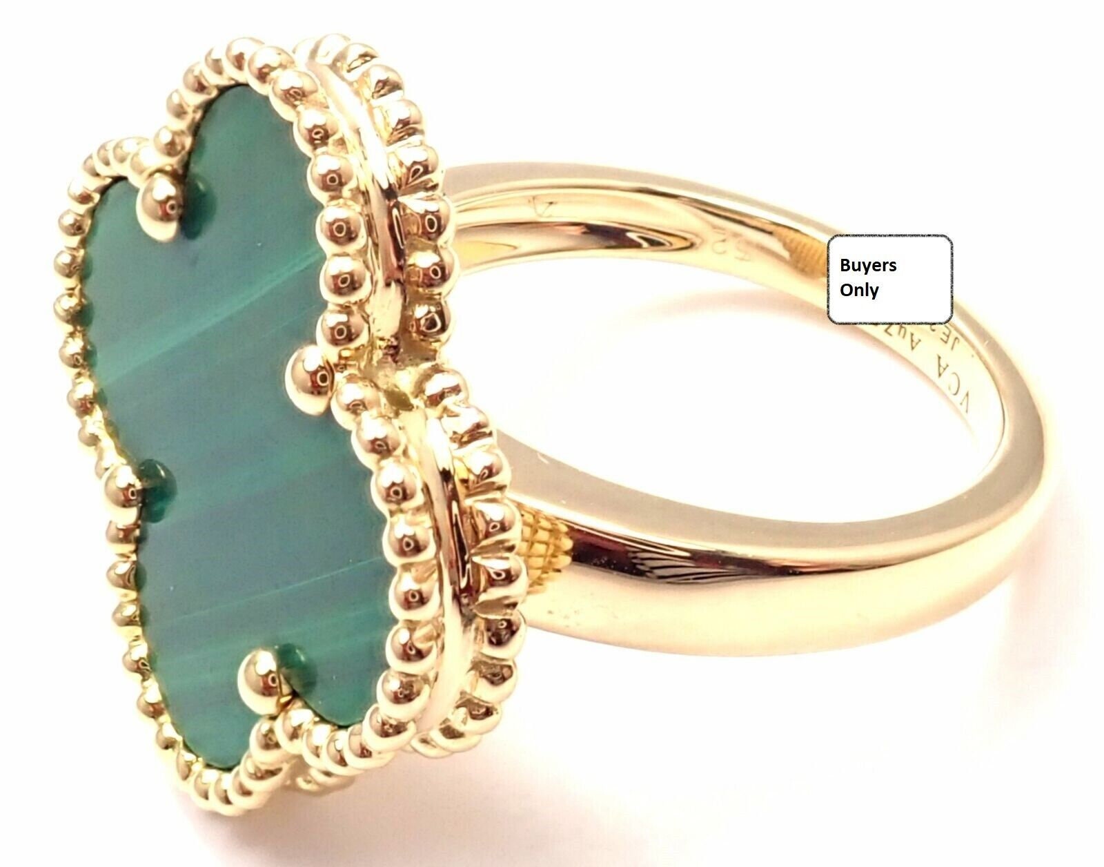 Authentic Van Cleef & Arpels Magic Alhambra 18k Yellow Gold Malachite ...