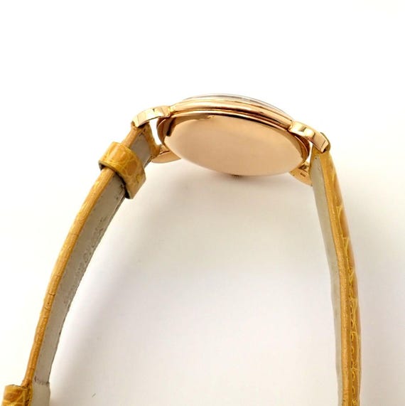 Movado 18k Gelbgold Automatikuhr mit gelbem Alligator Band R8405 Etsy