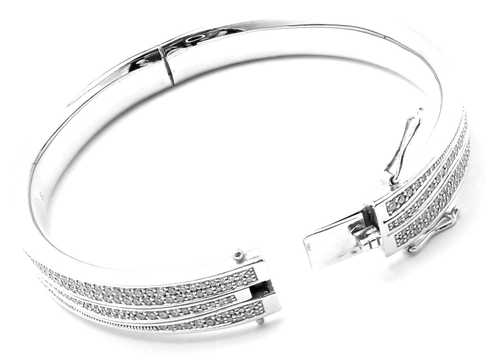 Authentic Georg Jensen Fusion 18k White Gold Pave Diamond Bangle Bracelet Paper - Etsy