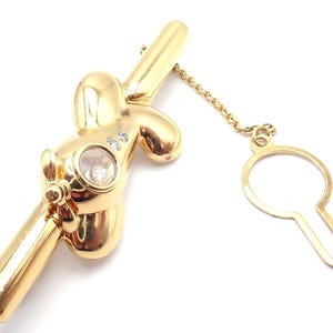 Authentic Vintage Chopard 18k Yellow Gold Happy Diamond Airplane Tie ...
