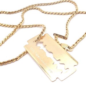 Vintage Dinh Van Cartier 18k Yellow Gold Razor Blade Pendant Chain ...