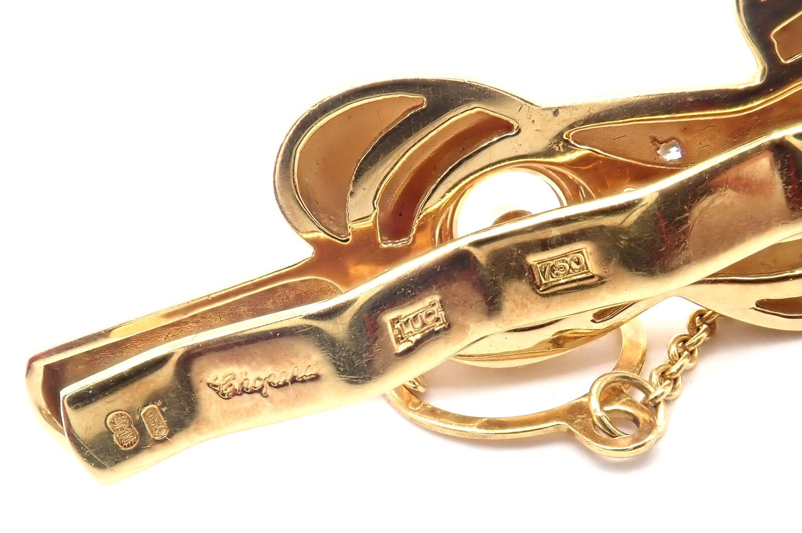 Authentic! Vintage Chopard 18k Yellow Gold Happy Diamond Airplane Tie ...