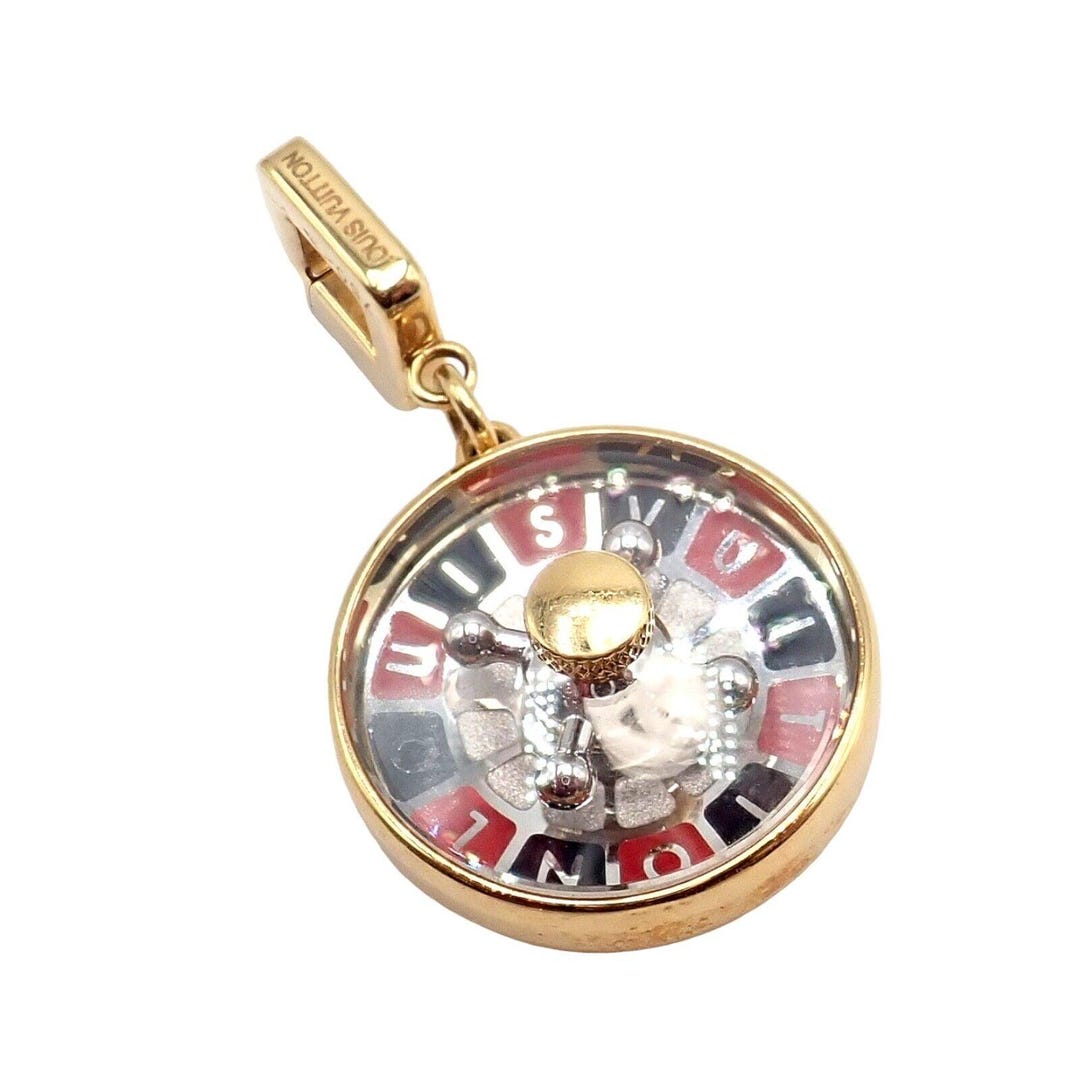 Louis Vuitton LV 18k Yellow Gold Working Roulette Wheel Good Luck Charm ...