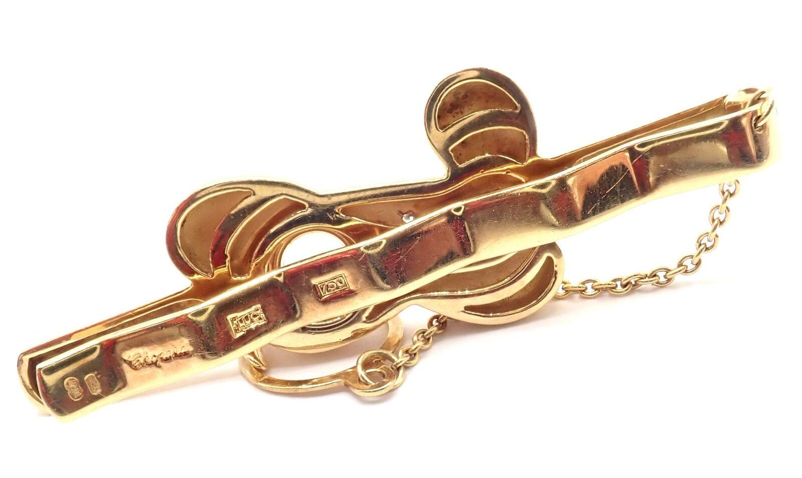 Authentic! Vintage Chopard 18k Yellow Gold Happy Diamond Airplane Tie ...