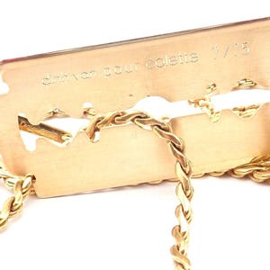 Vintage Dinh Van Cartier 18k Yellow Gold Razor Blade Pendant Chain ...