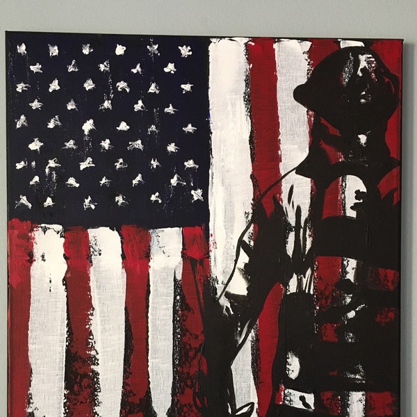 First Responder Flag Canvas - Etsy