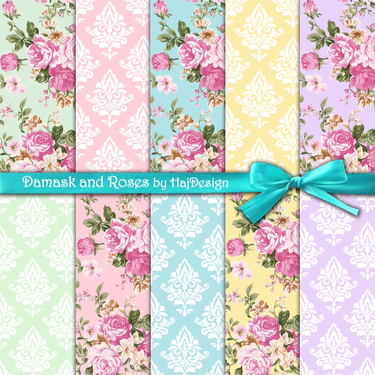 Scrapbooking Papercraft decoupage paper digital shabby chic paper ...