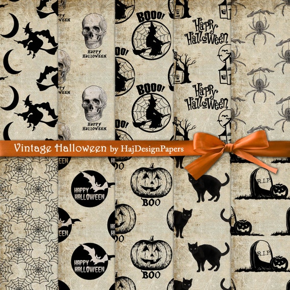 Vintage Halloween Scrapbook Paper