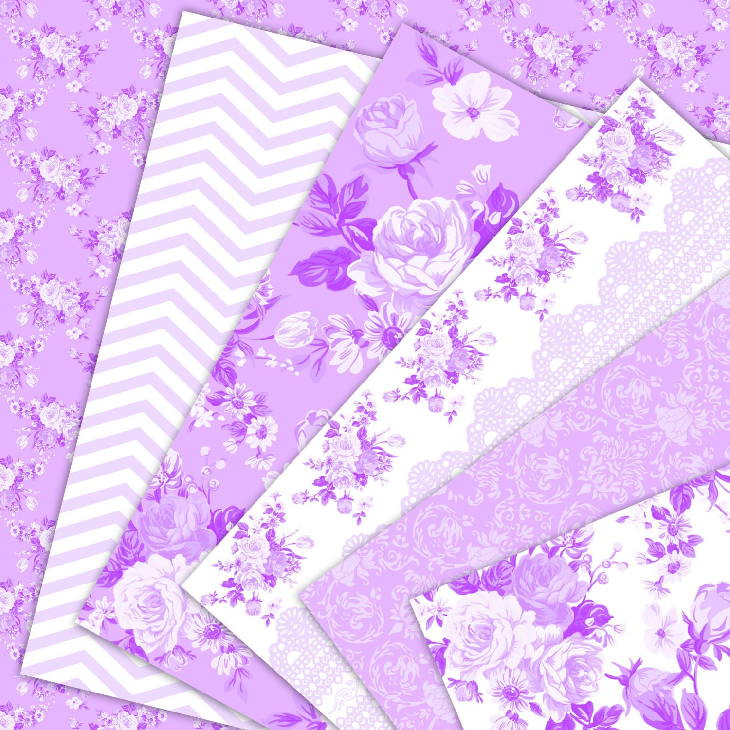 Purple digital paper: Purple Pack digital purple | Etsy