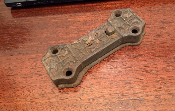 Victorian Antique Cast Iron Embossed Spring Loaded Door Lock | Etsy