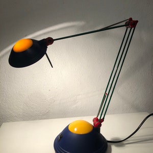 Vintage Memphis Style Design Table Lamp in Red, Yellow, Green and Blue ...