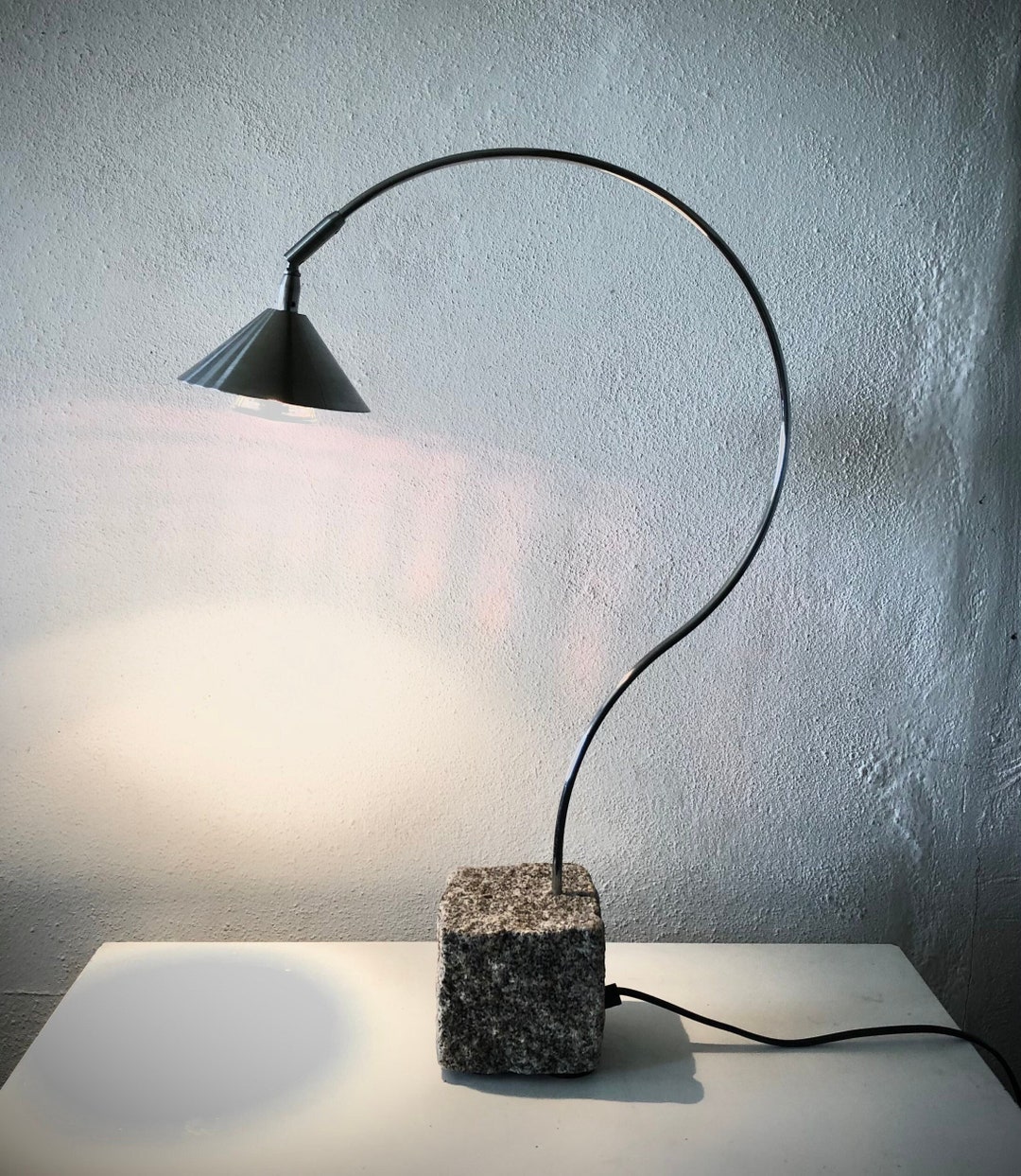 Danish Postmodern Vintage Table Lamp With Granite Base and Organic Neck ...