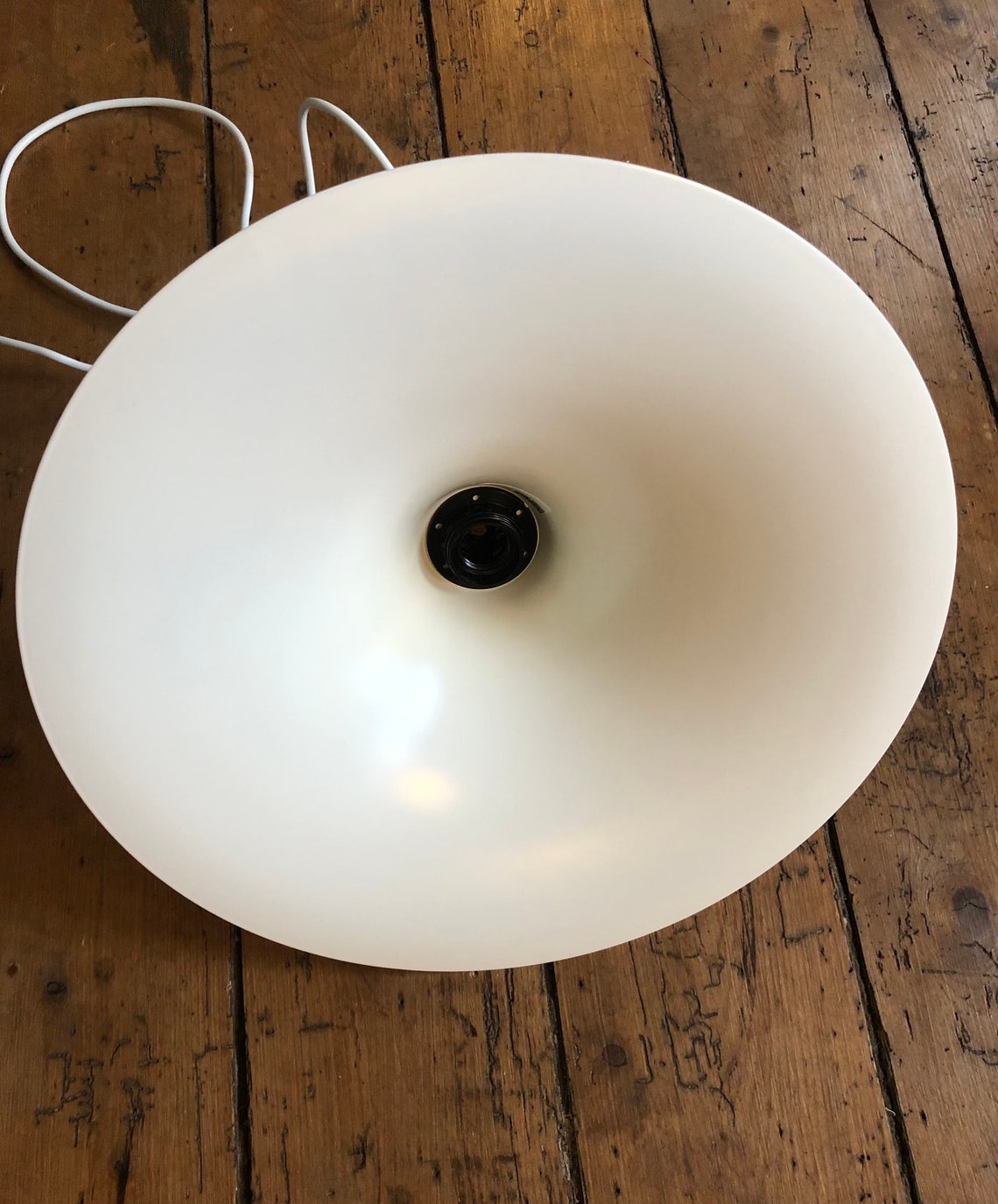 Danish postmodern white trumpet Verona pendant in | Etsy