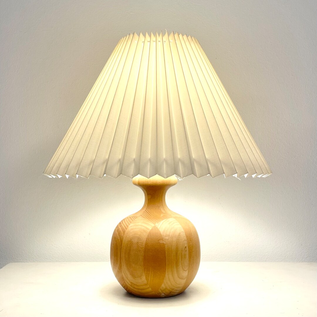 Vintage Danish Mid Century Modern Design Table Lamp With Massive Wooden ...