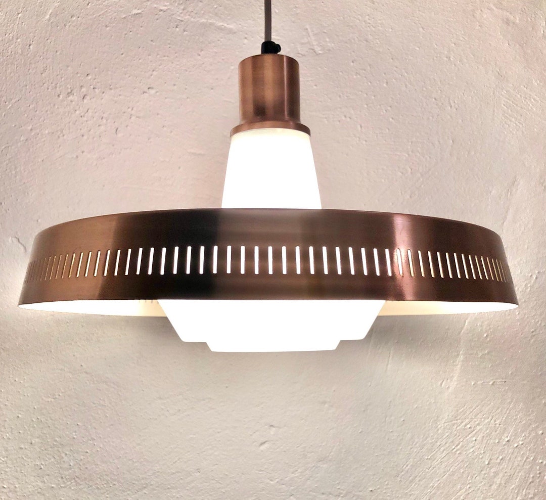 Mid Century Modern Danish Vintage 1960s Copper Colored Ceiling Lamp ...