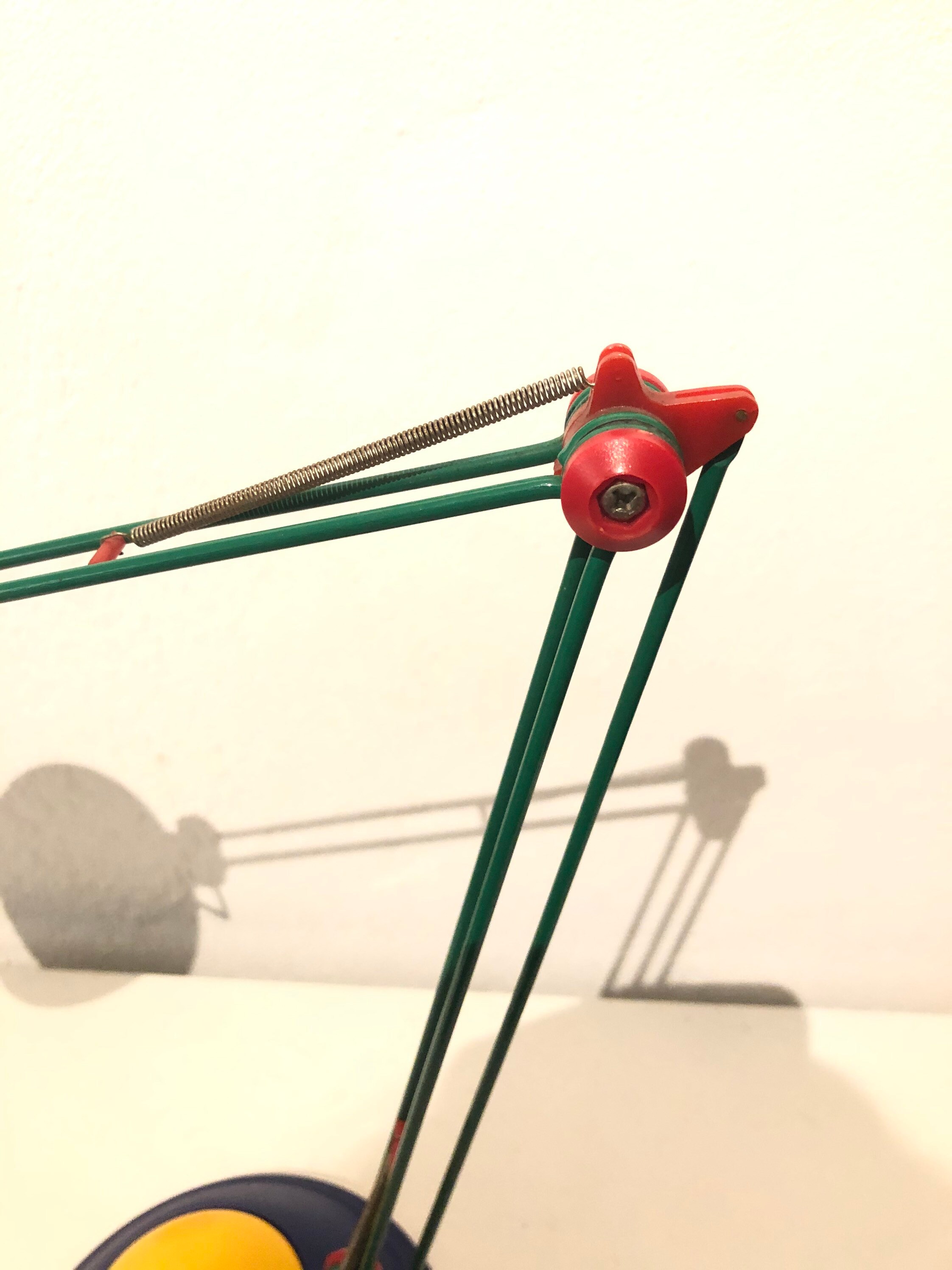 Vintage memphis style design table lamp in red yellow green | Etsy