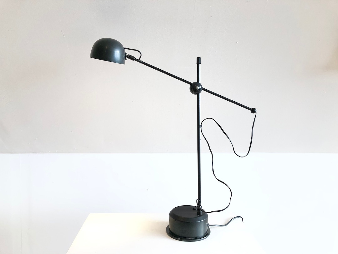 Vintage IKEA Design Postmodern “typ B502” Desk Lamp in Black Metal With ...