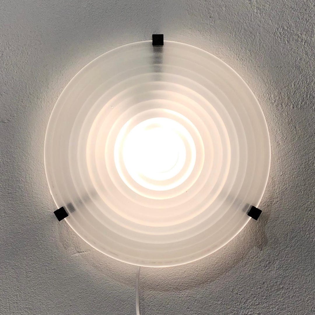 Danish Postmodern Vintage 1980s Wall Lamp in Frosted Glass With Grooves ...