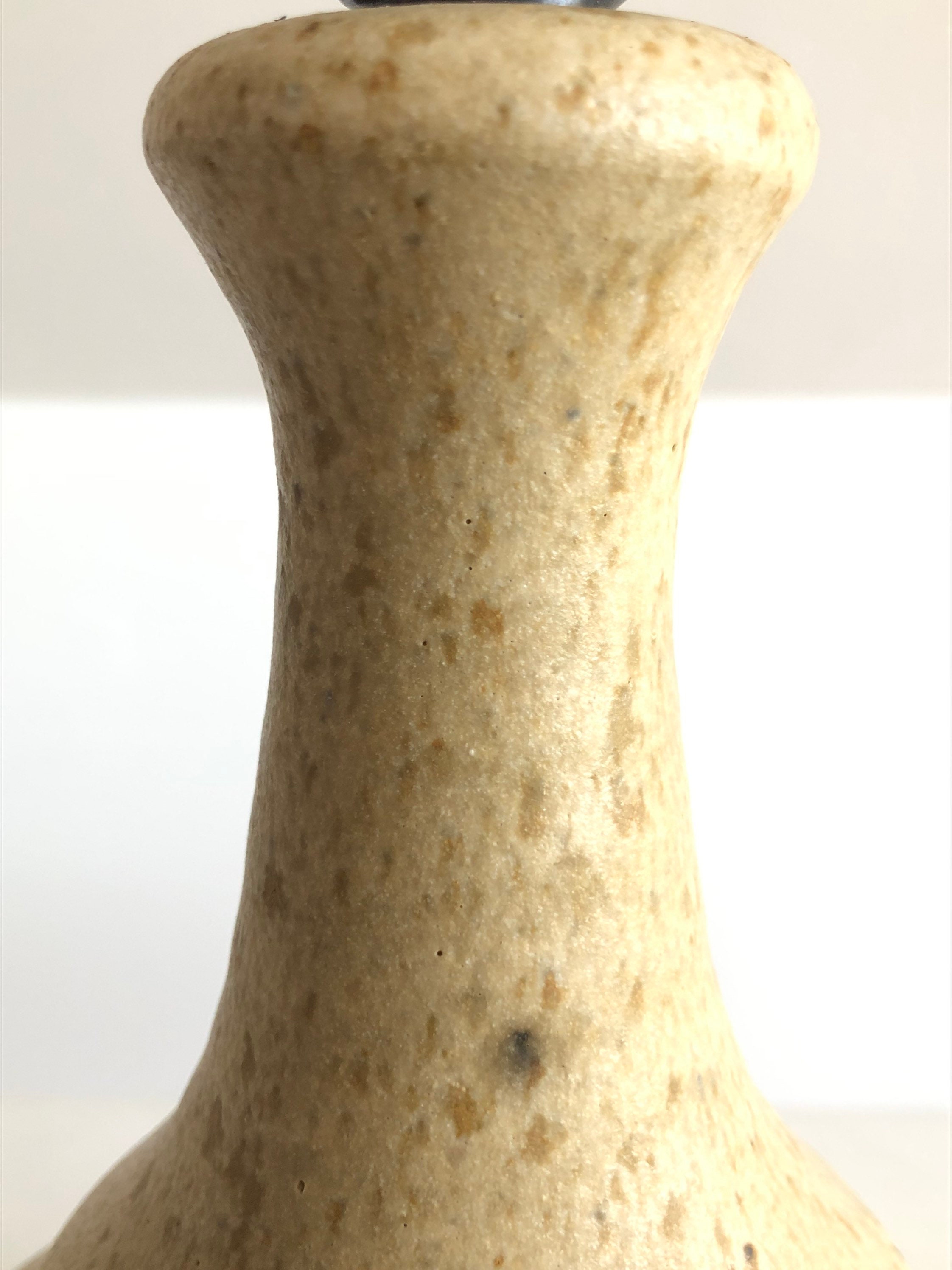 Danish Large Stoneware Mid Century Table Lamp in Organic Shape With ...