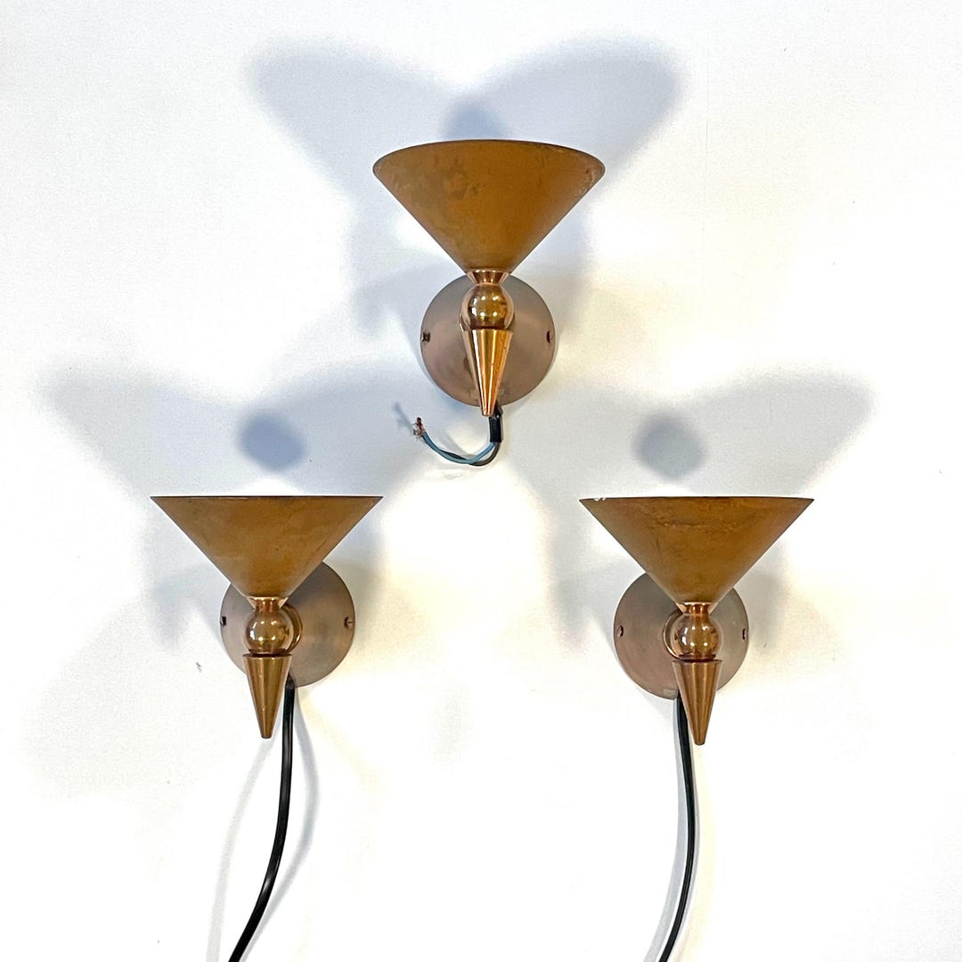 Vintage Danish Postmodern 1990s Set of Three Copper and Metal Wall ...