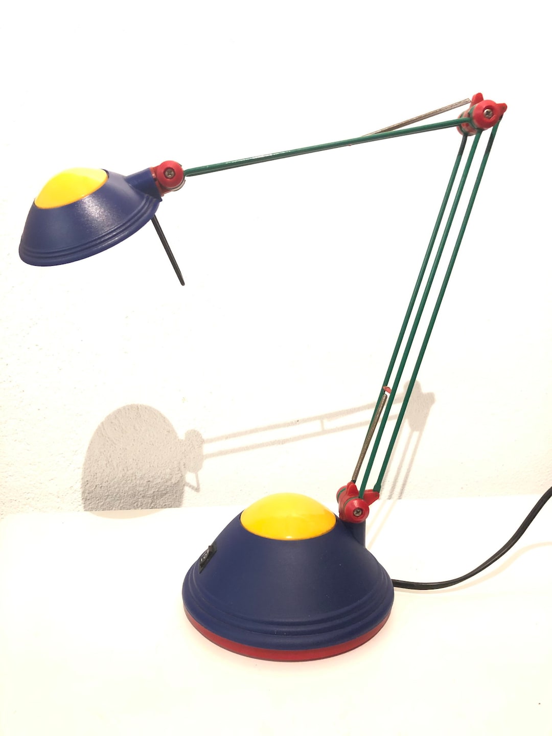 Vintage Memphis Style Design Table Lamp in Red, Yellow, Green and Blue ...