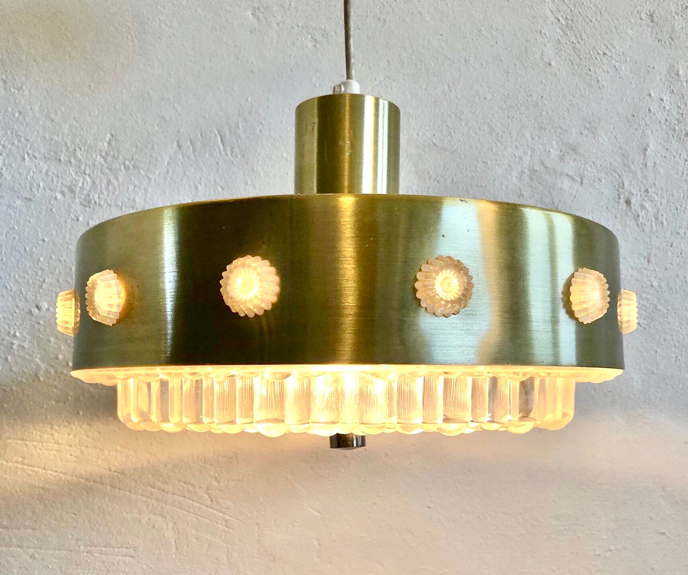 Vintage Danish Design Mid Century Ceiling Lamp in Brass Color With ...