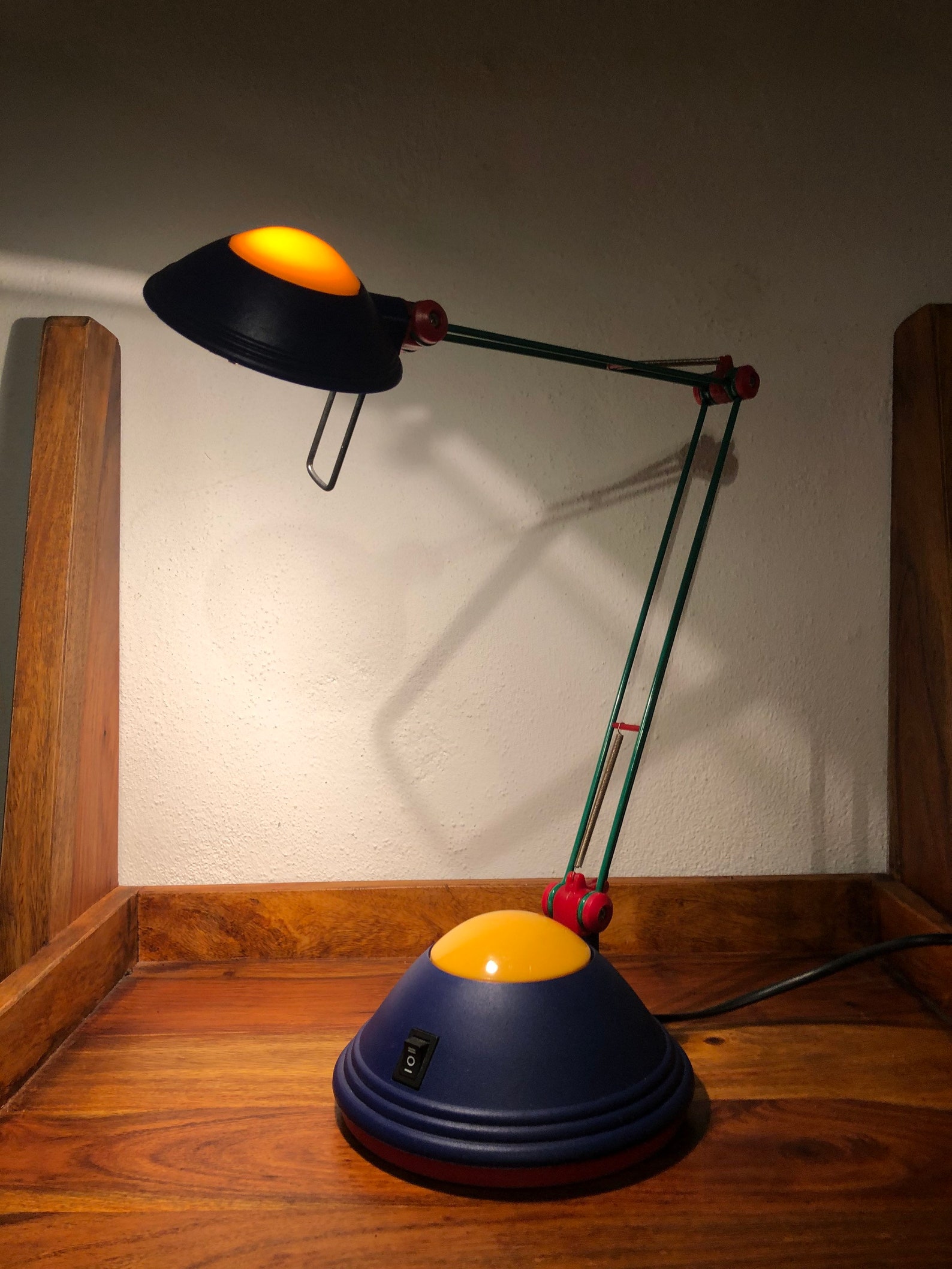 Vintage Memphis Style Design Table Lamp in Red, Yellow, Green and Blue ...
