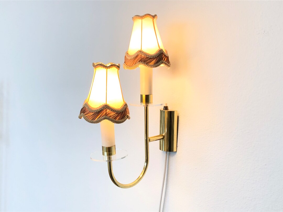 Danish Mid Century Design Brass Wall Lamp With Double Sockets and ...