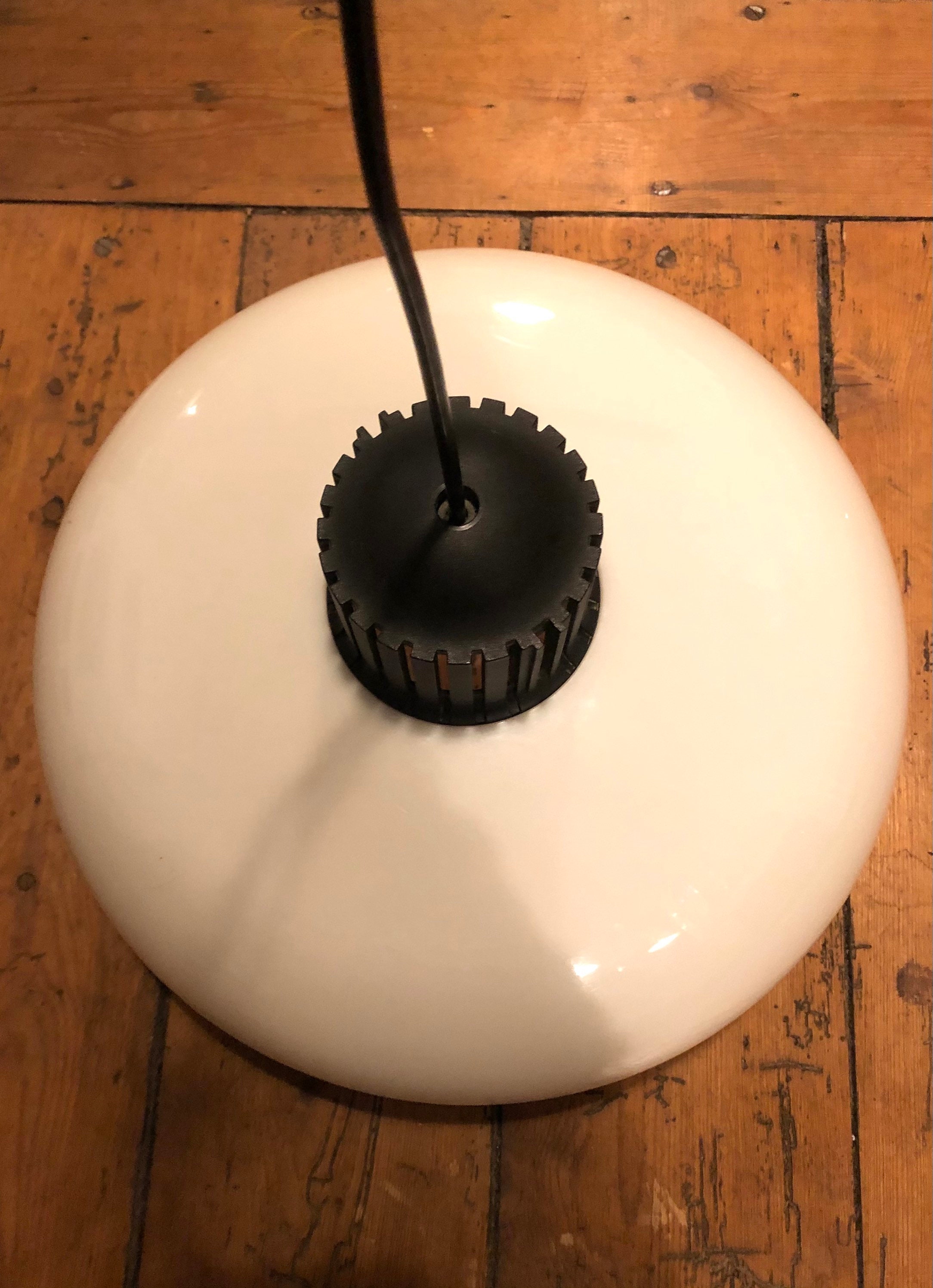 Danish postmodern large ceiling lamp in white & black plastic | Etsy