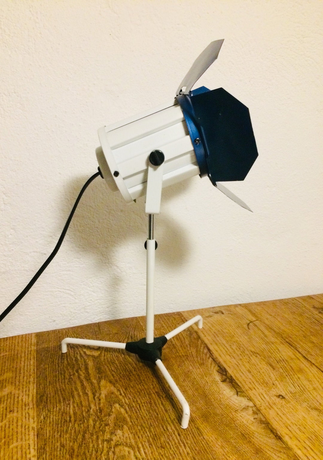 Vintage Danish Postmodern Fotoshoot Spotlight Table Lamp in Blue and ...