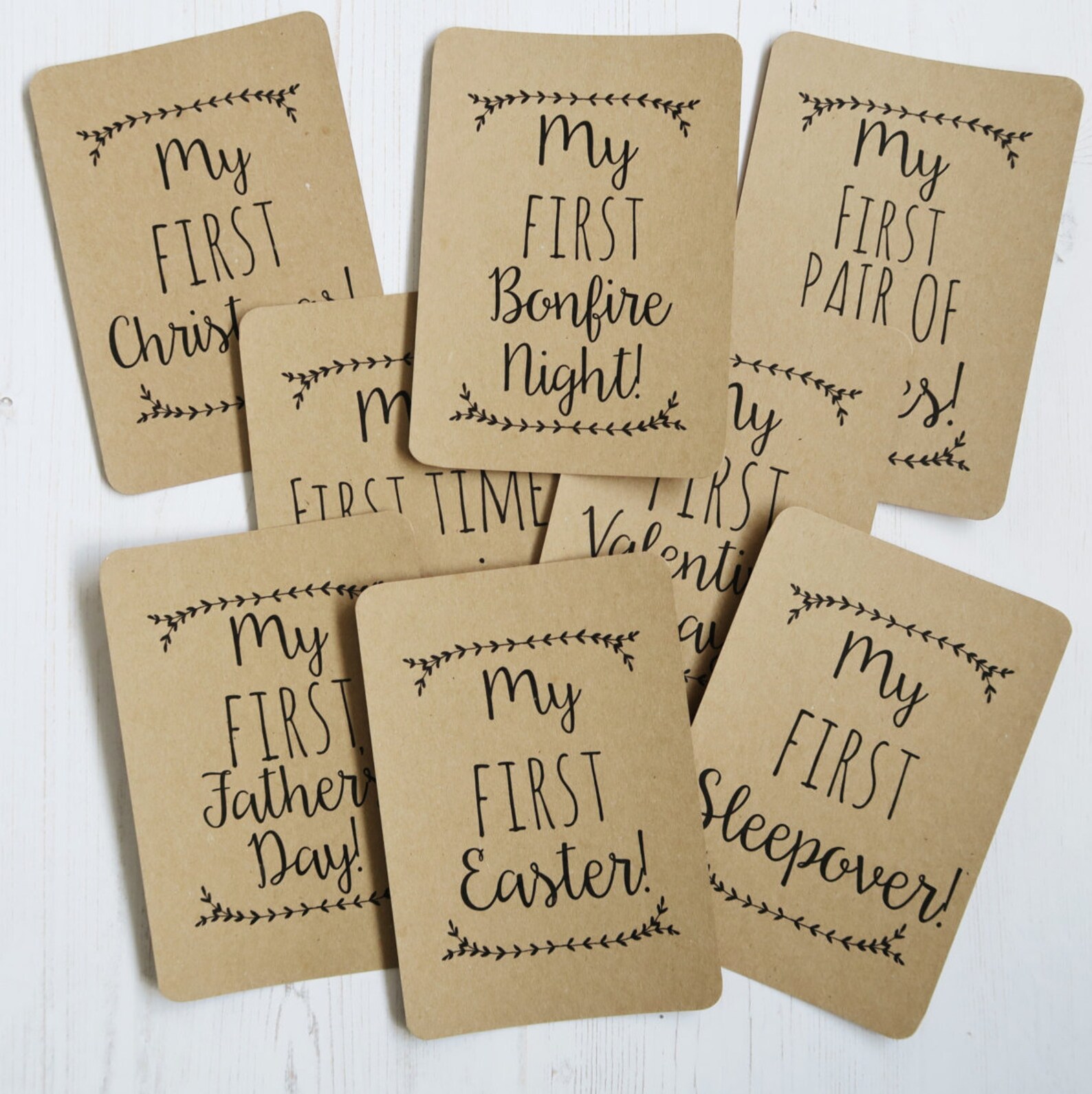 Kraft Baby's First Milestone Cards. Neutral Design. Celebrate Your Baby ...