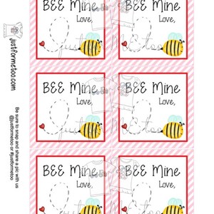 Valentine Printable Tags, Instant Download, Valentine's Day Tags ...