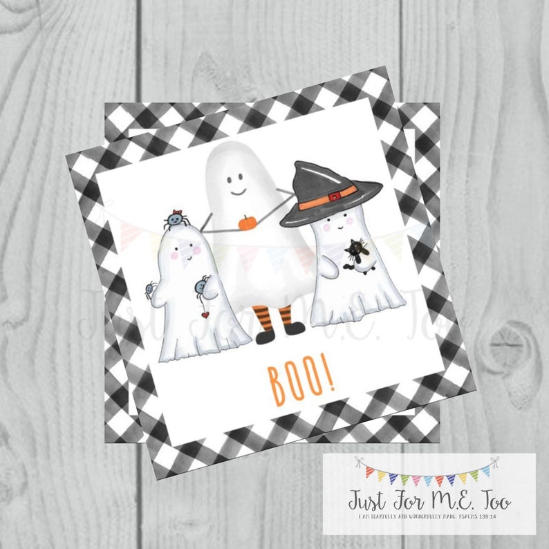 Halloween Printable Tags Instant Download Ghost Tags Square - Etsy