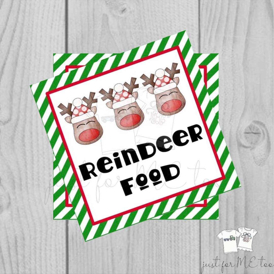 Reindeer Food Printable Tags, Instant Download, Christmas Tags, Square ...