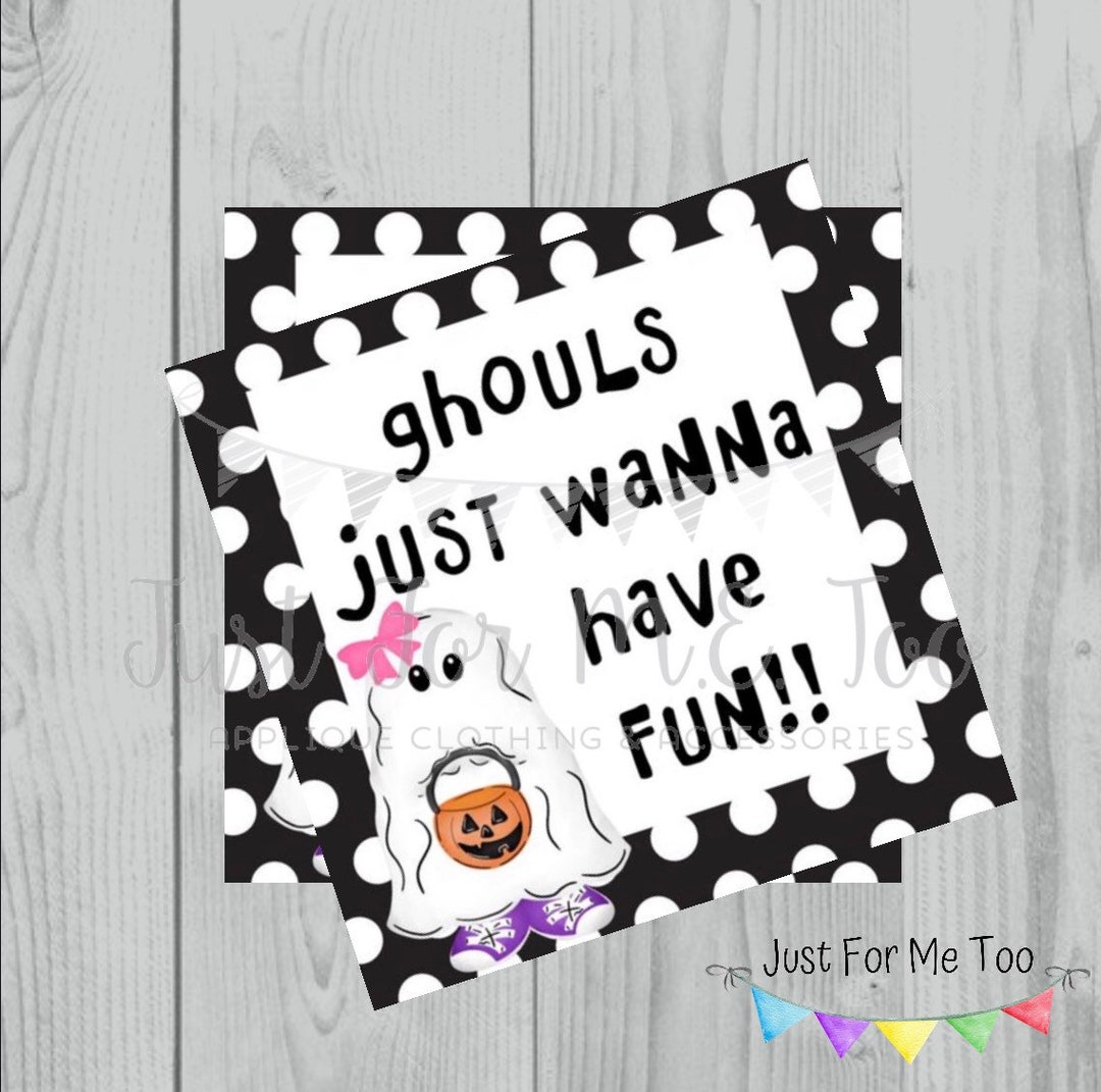 Halloween Printable Tags, Instant Download, Girl Ghost Tags, Square ...