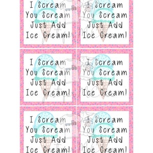 Instant Download Printable Ice Cream Tag, Instant Download, Printable ...