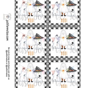 Halloween Printable Tags, Instant Download, Ghost Tags, Square Gift ...