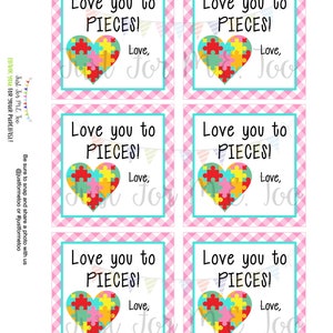 Valentine Printable Tags, Instant Download, Valentine's Day Tags, Heart ...