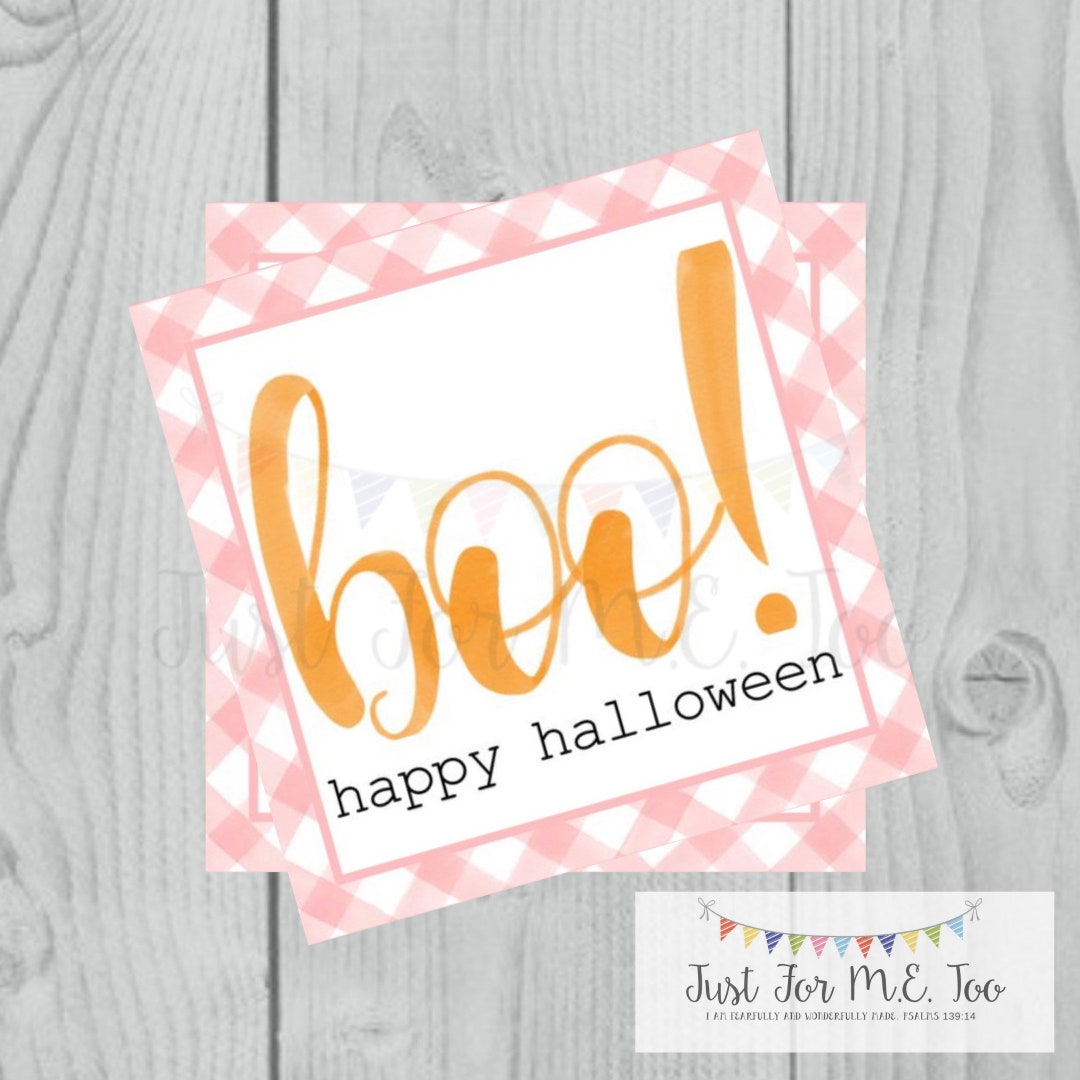 Halloween Printable Tags, Instant Download, Girl BOO Tags, Square Gift ...