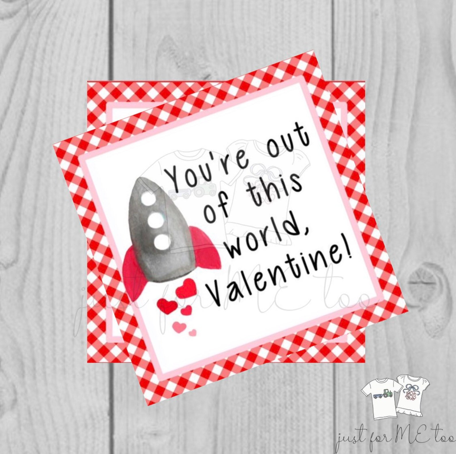 Rocket Valentine's Day Gift Tags, Printable Classroom Treats (instant ...