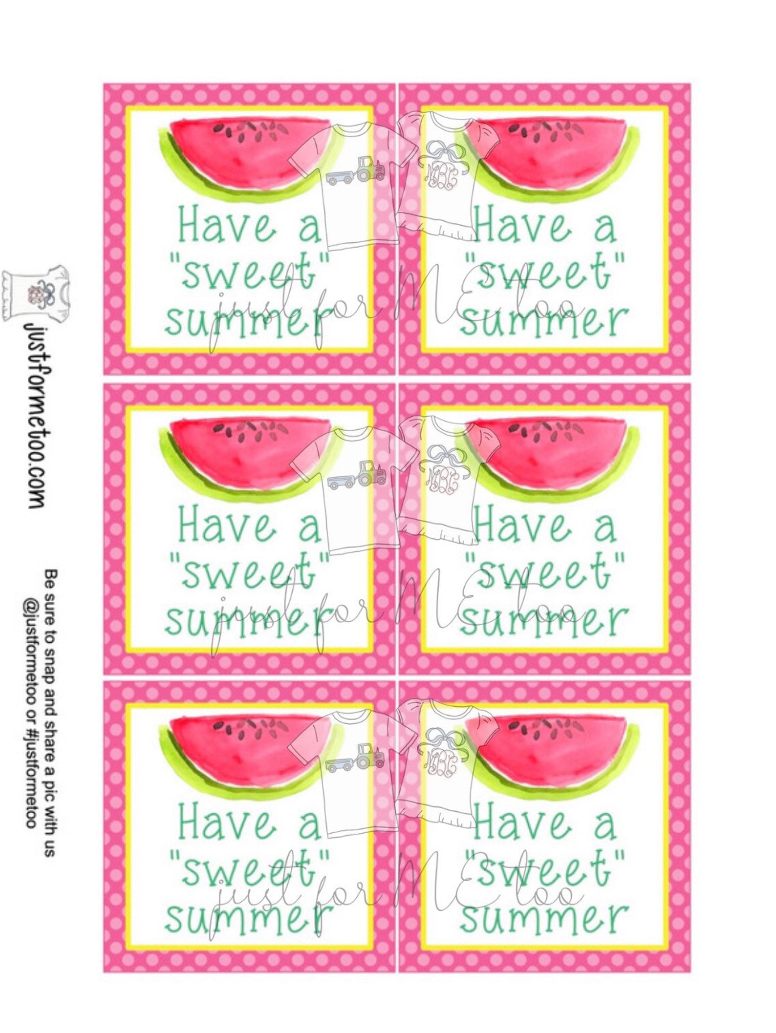 Summer Printable Tags Have a Sweet Summer Summer Instant | Etsy